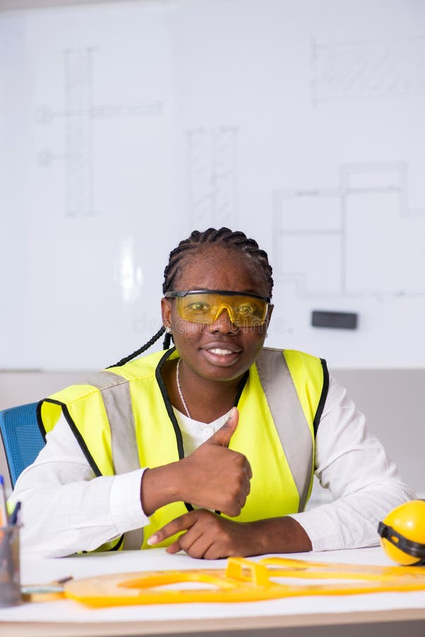 The Young Black Architect Working on Project Stock Image - Image of ...