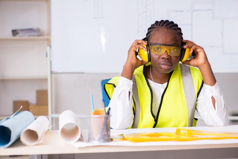 The Young Black Architect Working on Project Stock Photo - Image of ...
