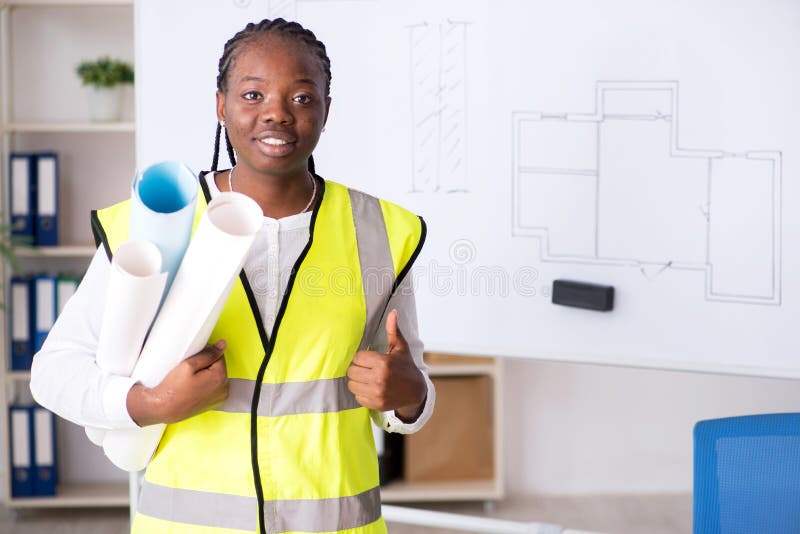 The Young Black Architect Working on Project Stock Photo - Image of ...