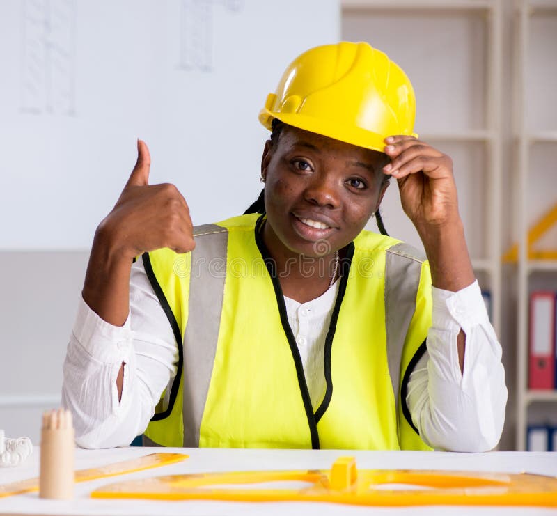 The Young Black Architect Working on Project Stock Photo - Image of ...