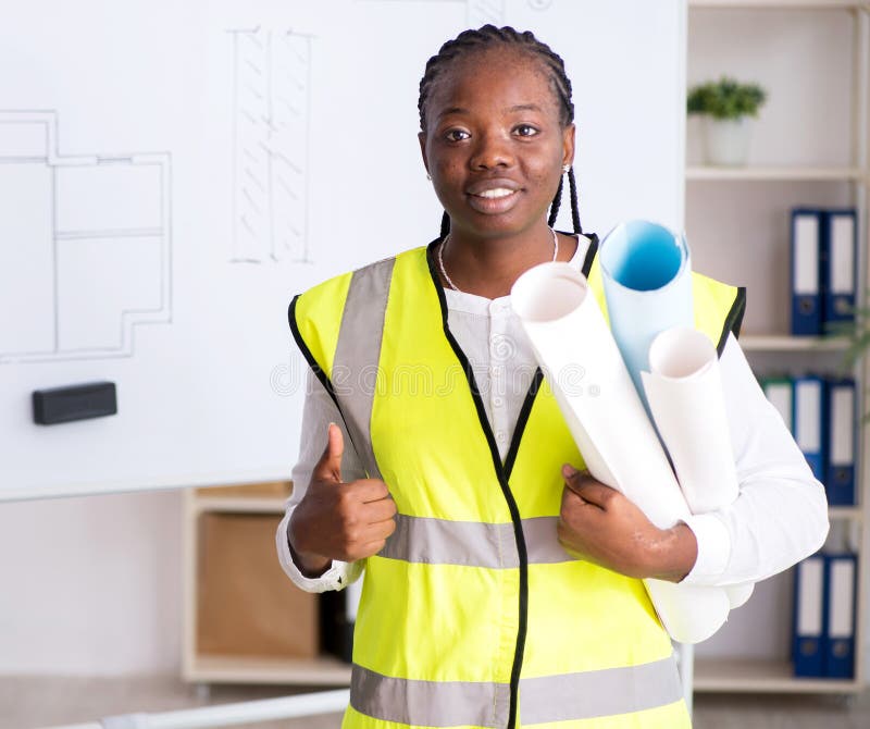 The Young Black Architect Working on Project Stock Image - Image of ...