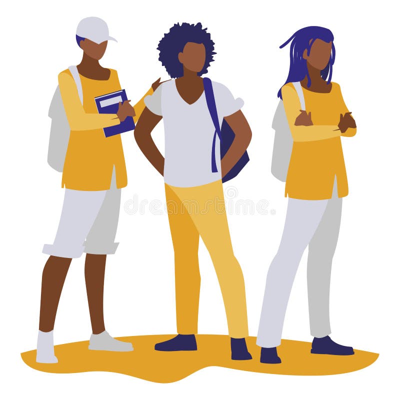 Young Black Boy Student Modeling Stock Illustration - Illustration of ...