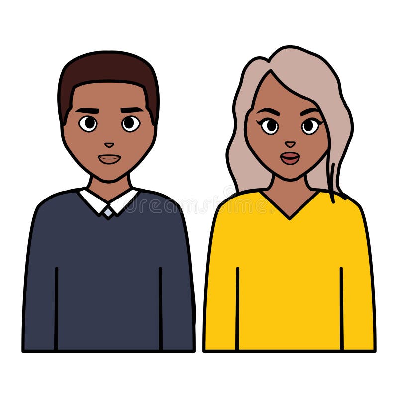 Young Black Couple Characters Stock Vector - Illustration of character ...
