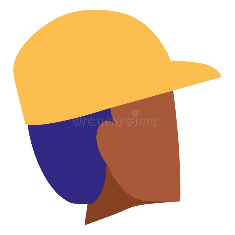 Young Black Man Head with Cap Character Stock Vector - Illustration of ...