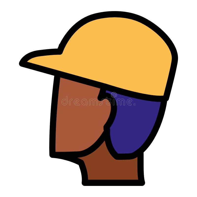 Young Black Man Head with Cap Character Stock Vector - Illustration of ...