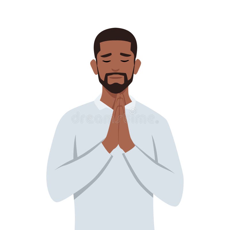 Black Man Pray Stock Illustrations – 4,774 Black Man Pray Stock ...