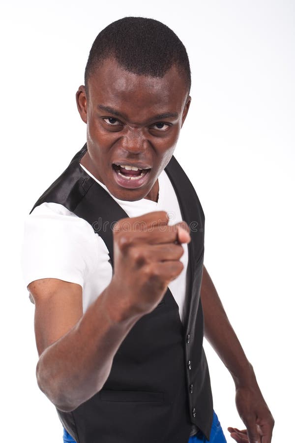 Young and Black Man Looking Angry Stock Image - Image of enrage ...
