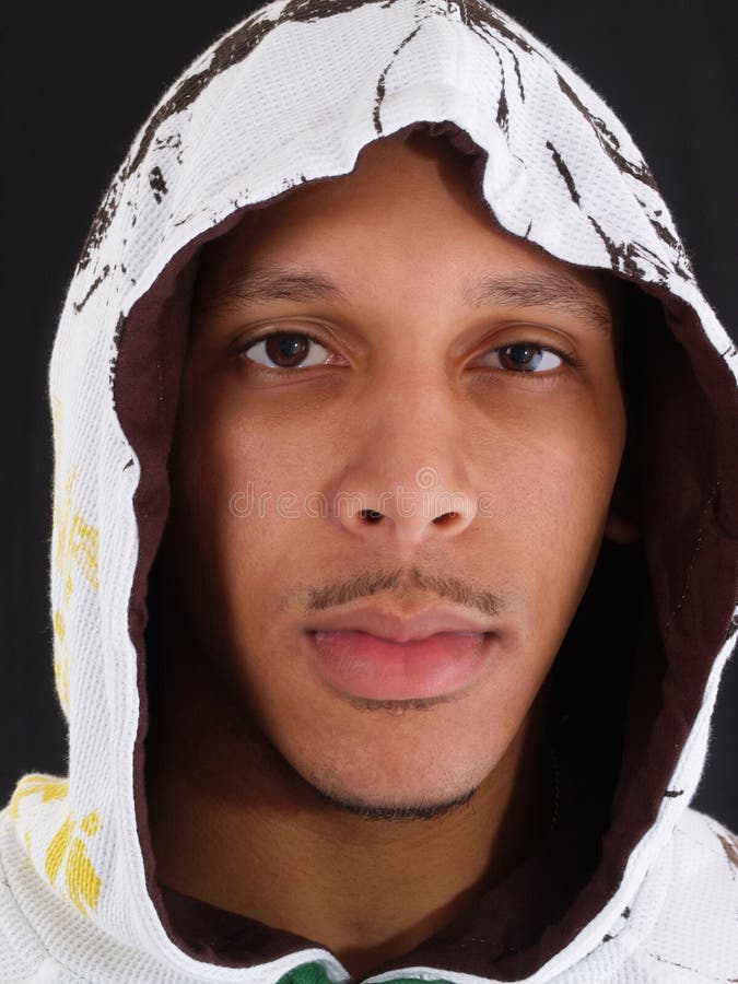 Young Black Man Portrait in Hood Stock Photo - Image of hood, peole ...