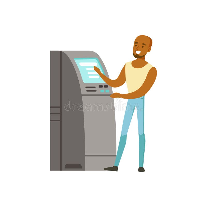 Business Man Using Atm Stock Illustrations – 365 Business Man Using Atm ...