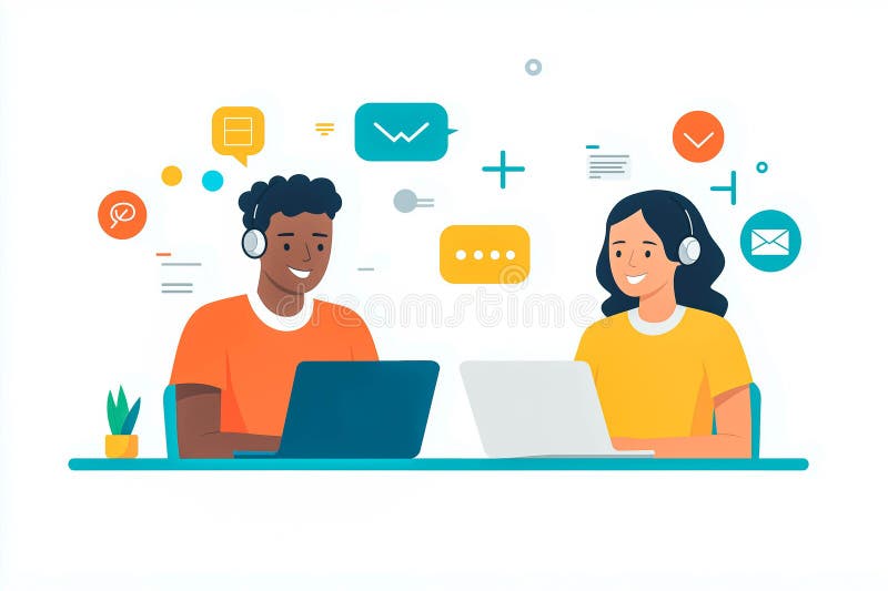 Young Black Technical Support Specialist Helping Female Customer ...