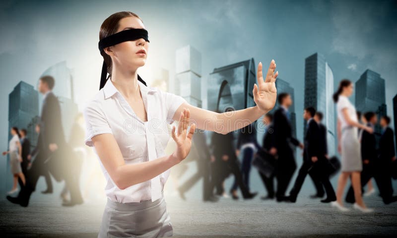 Young blindfolded woman stock image. Image of blindfolded - 31328929