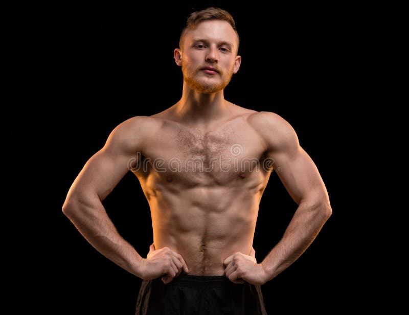 Young Blond Man with Muscular Torso Stock Image - Image of sport, power ...