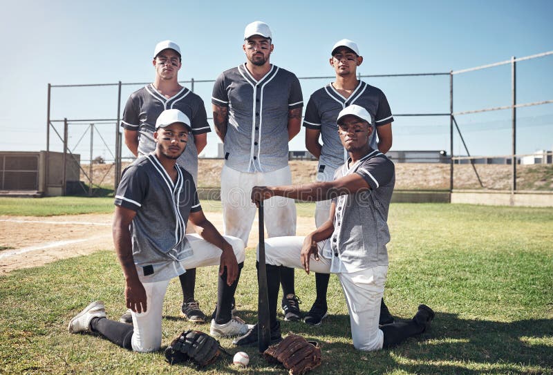 Young Blood of Baseball. Portrait of a Group of Confident Young Men ...