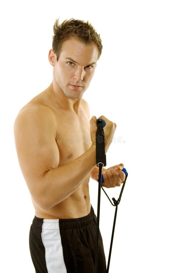 Young Body Builder Man Exercising Stock Image - Image of strong, heavy ...