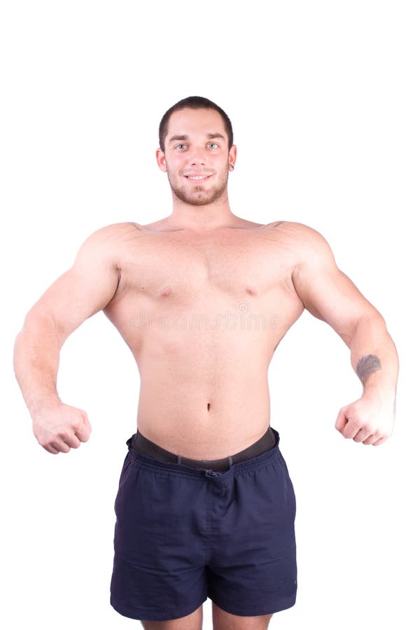 Scruffy Man Showing Muscles Stock Image - Image of male, stout: 4789827