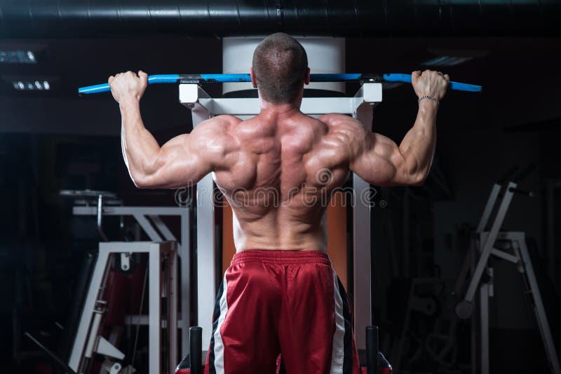 Young Bodybuilder Doing Heavy Weight Exercise for Back Stock Photo ...