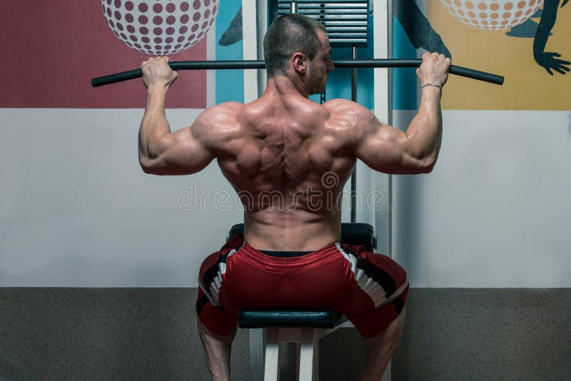 Young Bodybuilder Doing Heavy Weight Exercise for Back Stock Photo ...