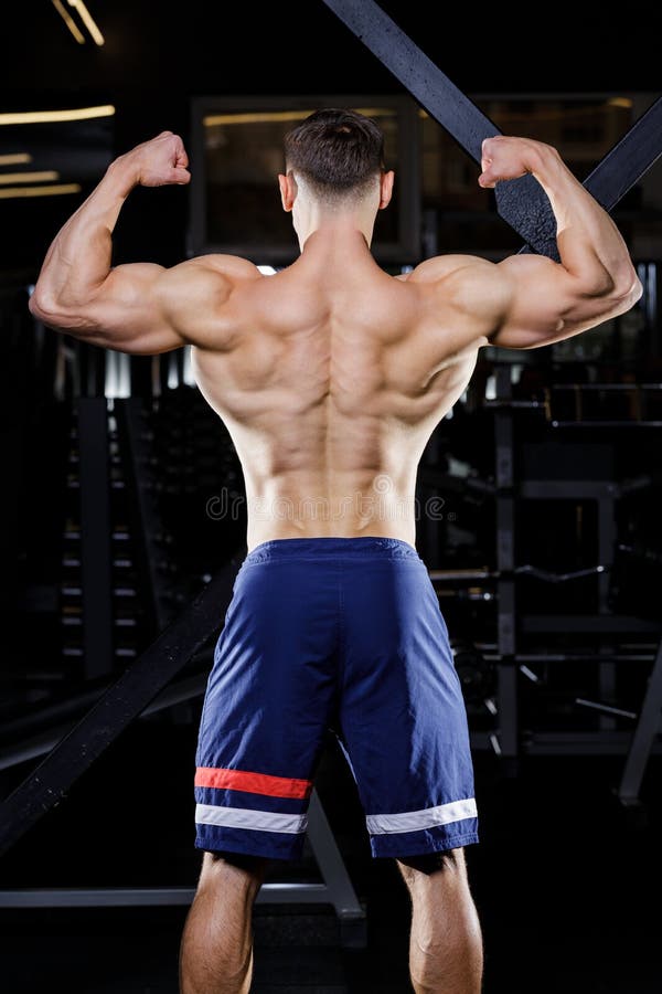 Young Bodybuilder with Great Muscles Posing in Gym Stock Image - Image ...