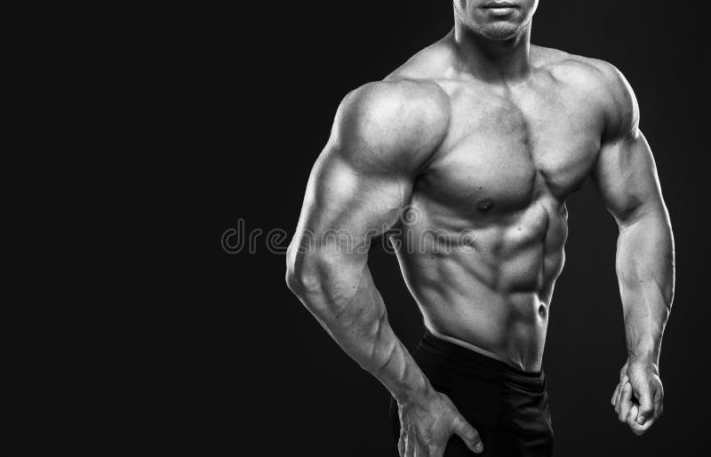 Young Bodybuilder Showing His Big Powerful Muscles Stock Image - Image ...