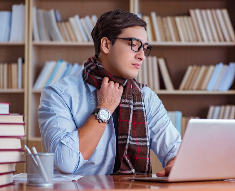 Young Book Writer Writing in Library Stock Photo - Image of angry ...
