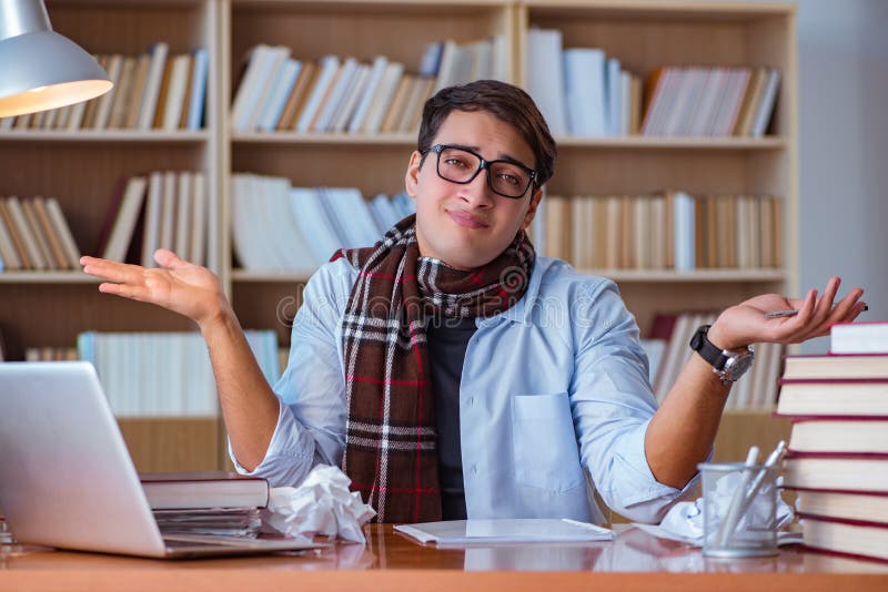 The Young Book Writer Writing in Library Stock Image - Image of paper ...