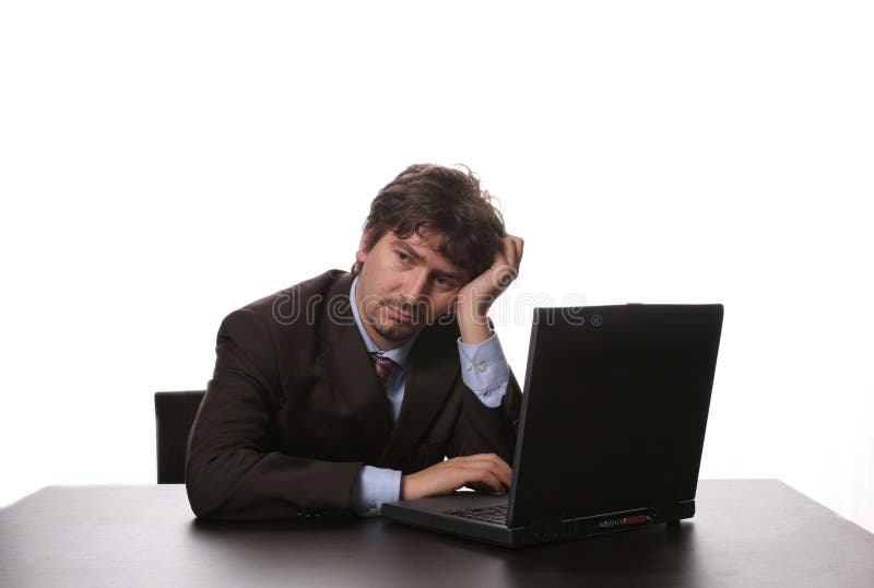 Young bored business man stock image. Image of employee - 3207303