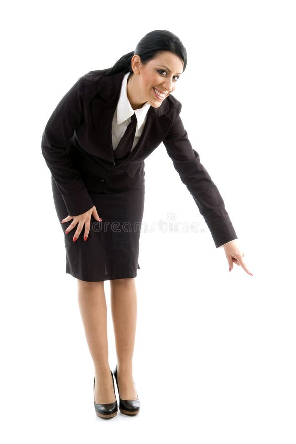 Young boss pointing down stock image. Image of looking - 7363333