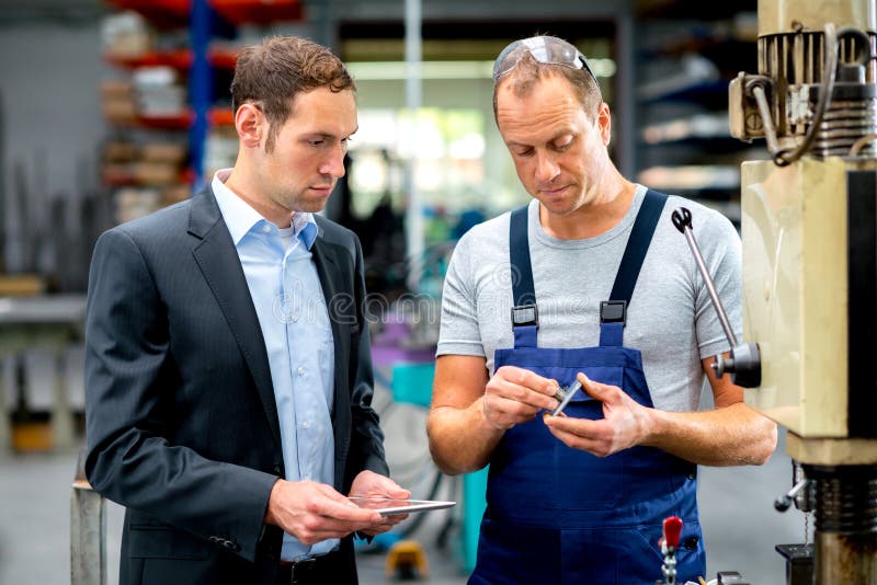 Boss and Worker in Conversation Stock Photo - Image of industry ...