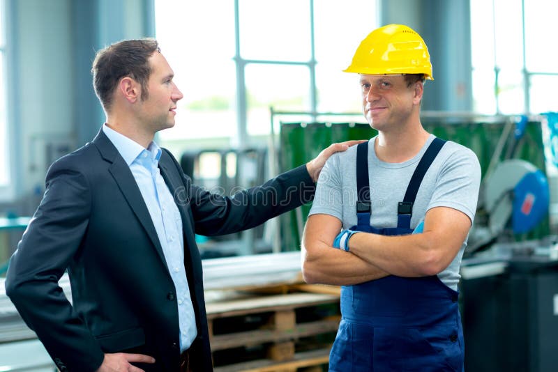 Boss And Worker In Conversation Stock Photo - Image of industry ...