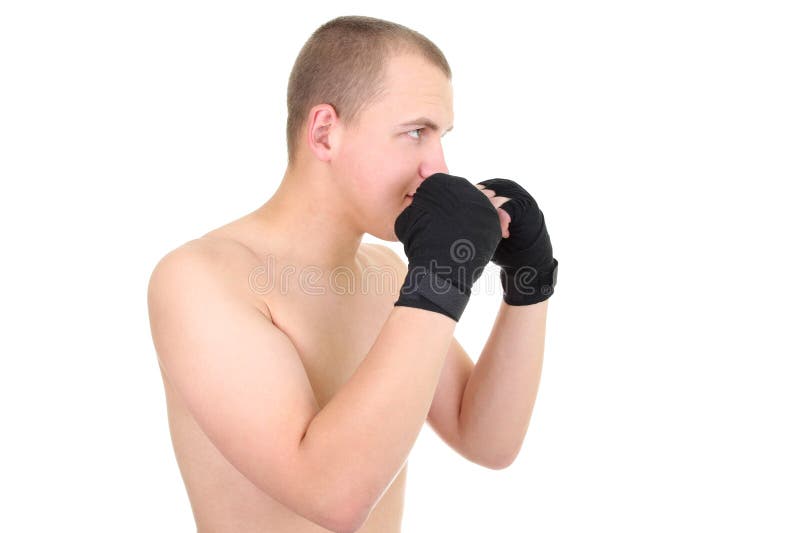Young Boxer in a Defensive Stance Stock Photo - Image of sportsman ...