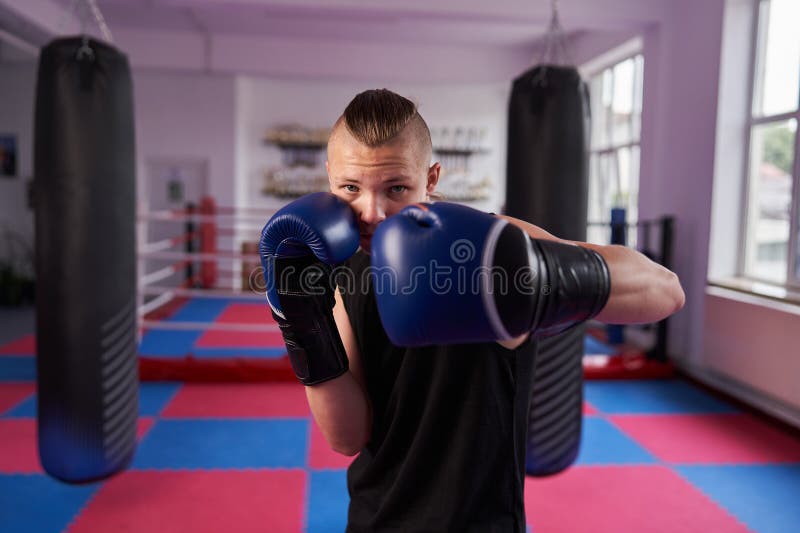 Young Boxer Doing Shadow Boxing in a Gym Stock Image - Image of combat ...