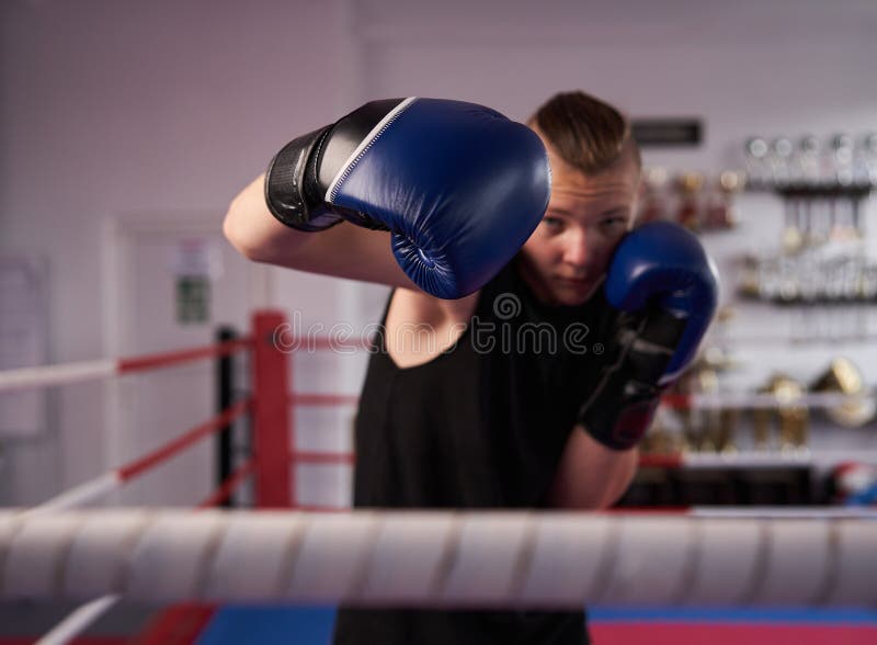Young boxer shadow boxing stock image. Image of lifestyle - 321420801