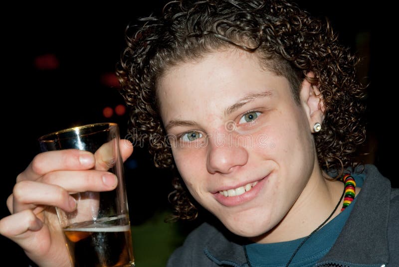 Young boy with alcohol stock photo. Image of beer, hair - 9319790