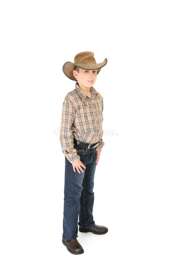 Young Boy As Country Cowboy Stock Photo - Image of standing, smiling ...