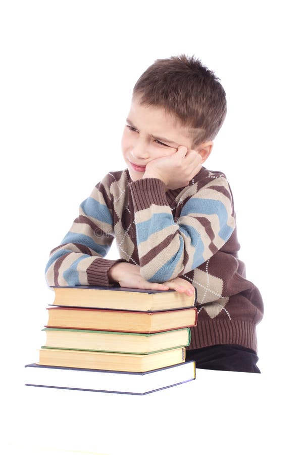 Young boy with books stock photo. Image of hobby, childhood - 43437054