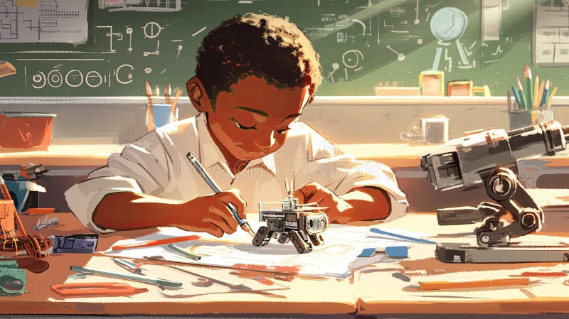African Boy Science Stock Illustrations – 349 African Boy Science Stock ...