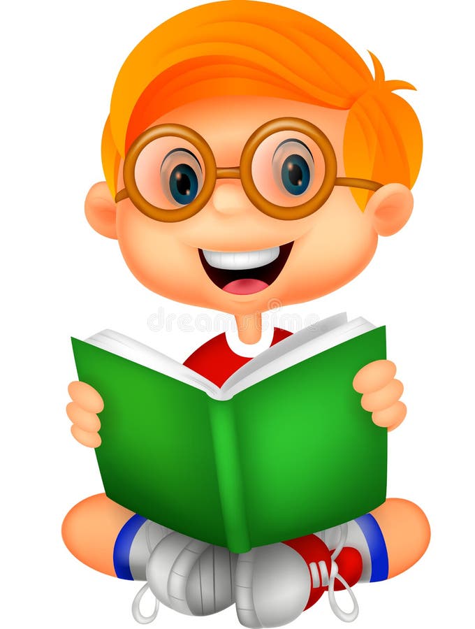 Students Reading Cartoon