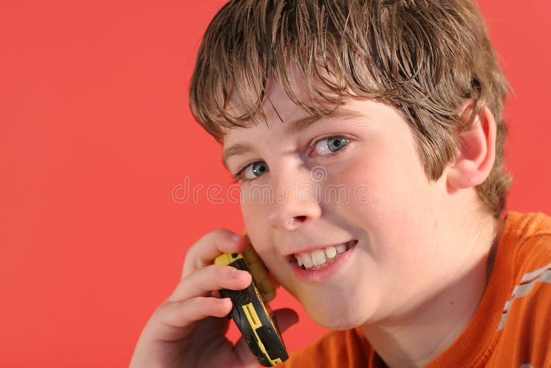 Teenage Boy Using Cell Phone Stock Photo - Image of cell, student: 1986334
