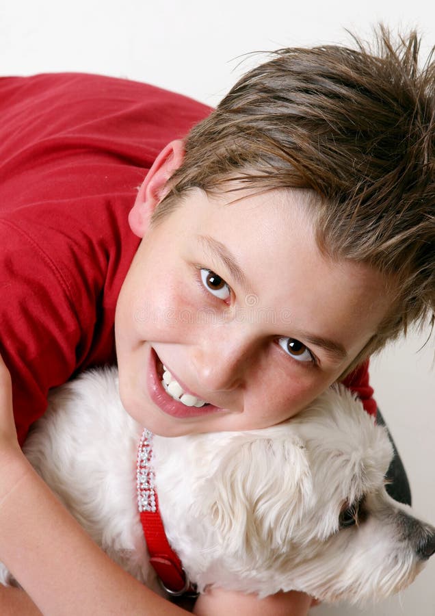 Young boy and a dog stock photo. Image of terrier, happy - 1189586