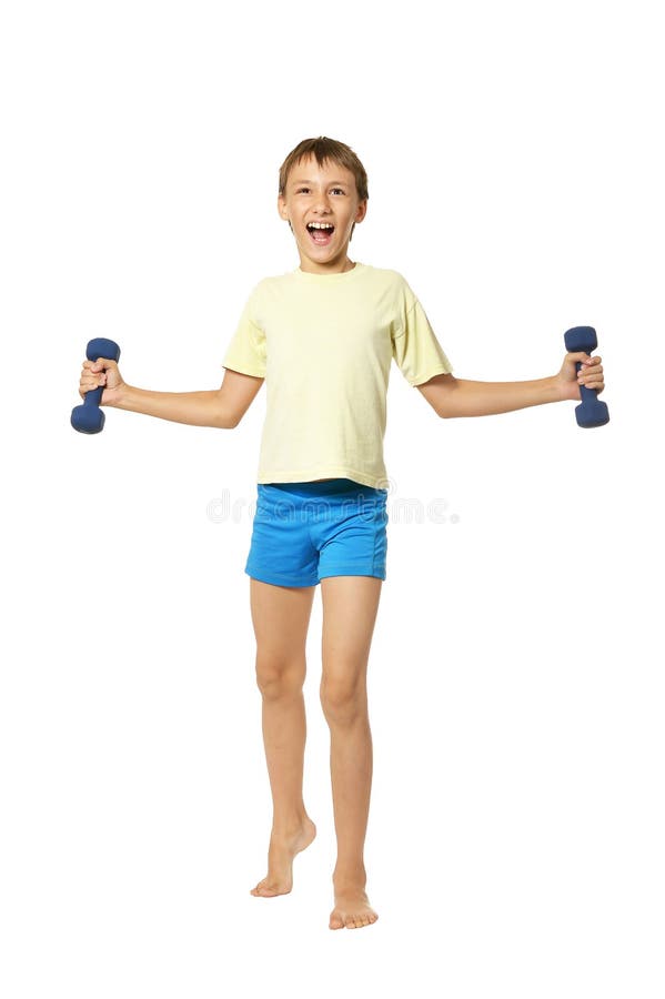 Young boy doing exercises stock image. Image of healthy - 121059381