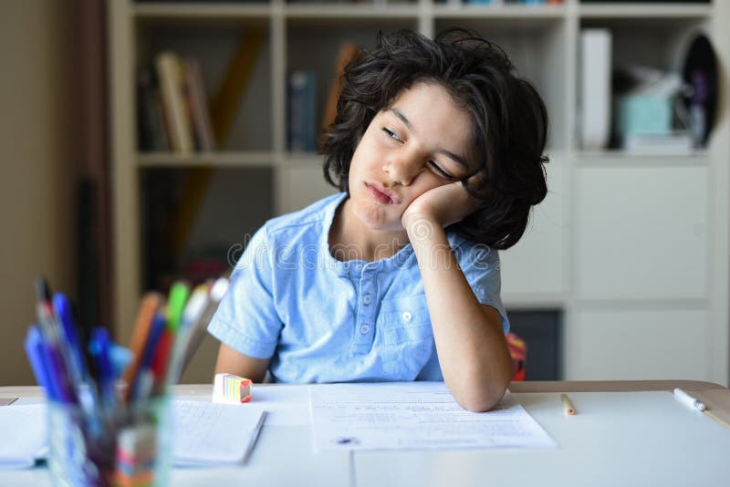 Young Boy Doing His Homework Stock Image - Image of tutoring ...