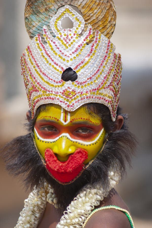 Kid Posing in a Hanuman Getup Editorial Stock Image - Image of ...