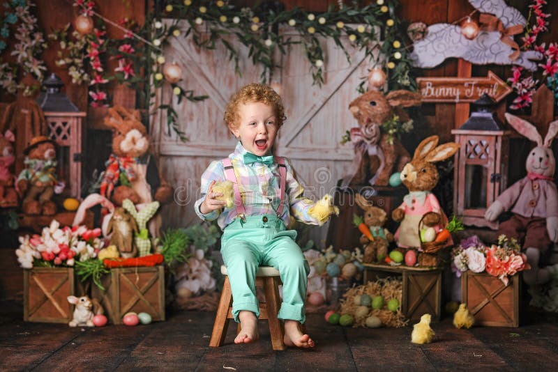 Easter Portrait of Young Boy Stock Image - Image of fashion ...