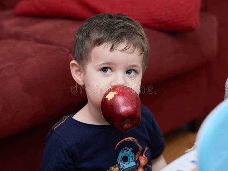1,997 Adorable Happy Boy Eating Apple Stock Photos - Free & Royalty ...