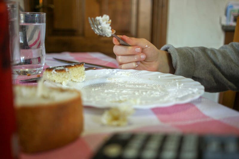 A Young Boy Eating Epiphany Cake Stock Photo - Image of festive, latin ...