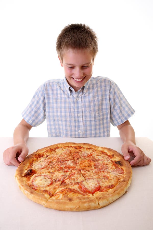 Young Boy Eating Pizza Stock Photography - Image: 7161142