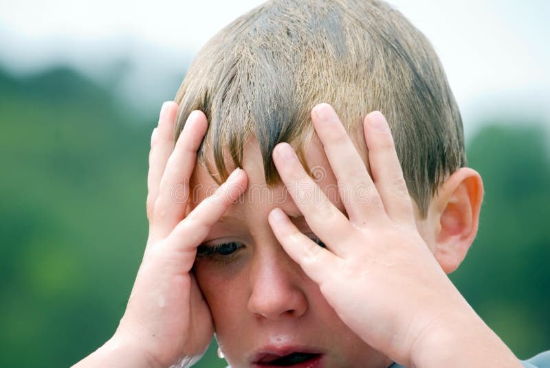 Young Boy/ Expression stock photo. Image of holding, isolated - 5527518