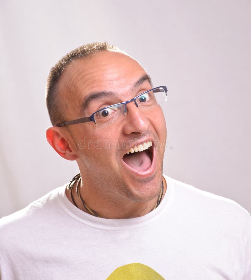 Young Boy with Expressive Face Shouting Stock Image - Image of teeth ...