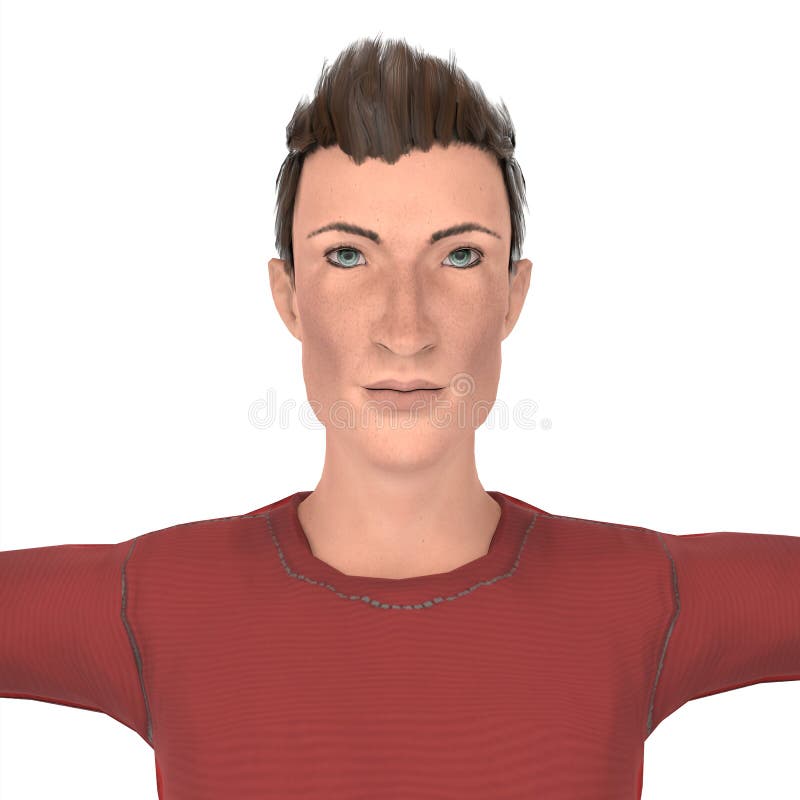 Young Boy Face 3d Modelling Stock Illustration - Illustration of design ...