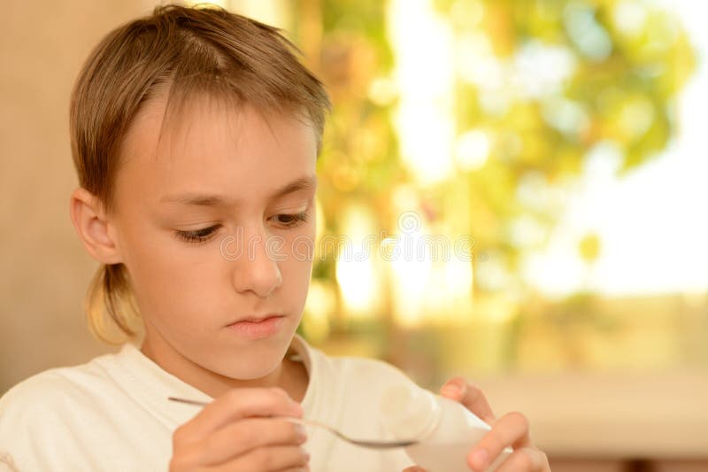 Young Boy is Feeling Unwell Stock Photo - Image of health, hand: 59335976